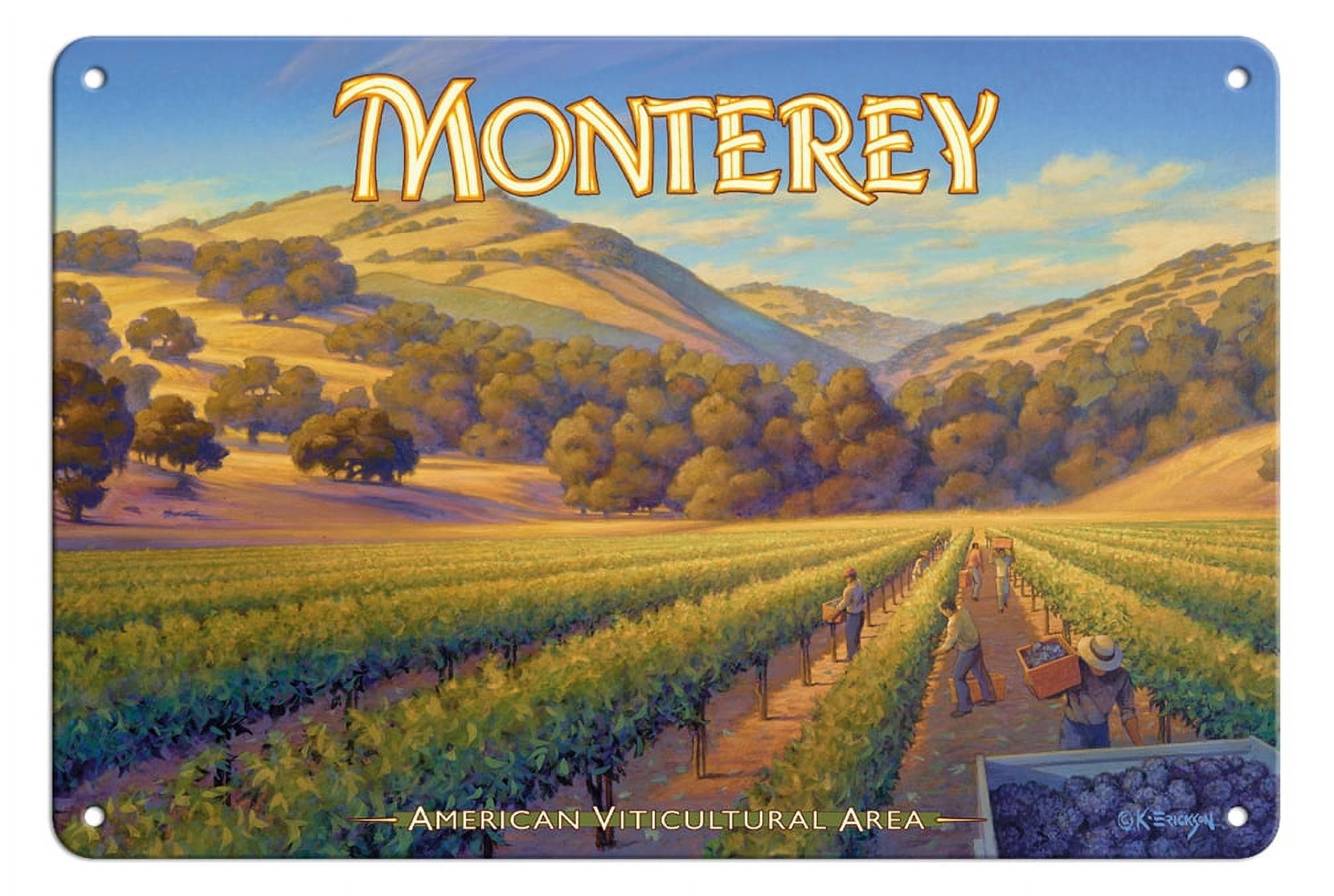 Monterey Wineries - California Vineyards Wine Country Art by Kerne ...