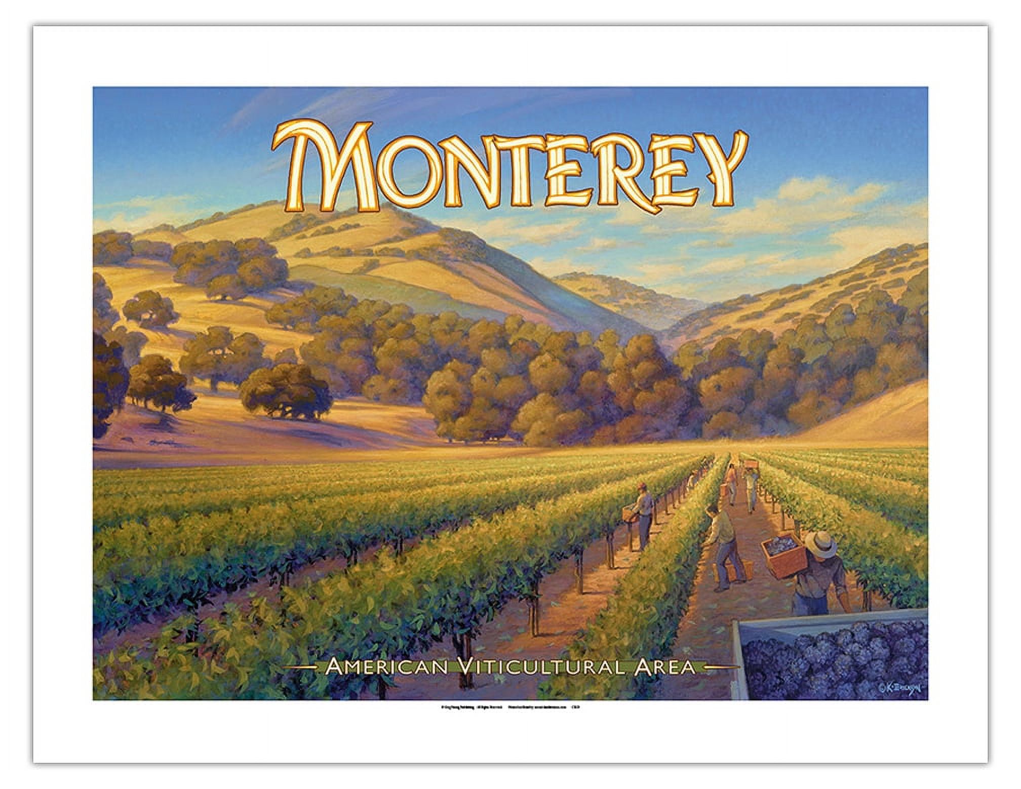 Monterey Wineries - California Vineyards Wine Country Art by Kerne ...