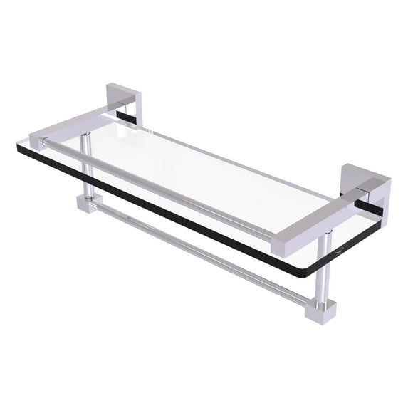 Montero Collection 16 Inch Gallery Glass Shelf with Towel Bar - Walmart.com