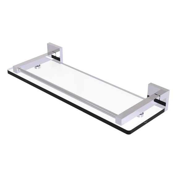 Montero Collection 16 Inch Glass Shelf with Gallery Rail - Walmart.com