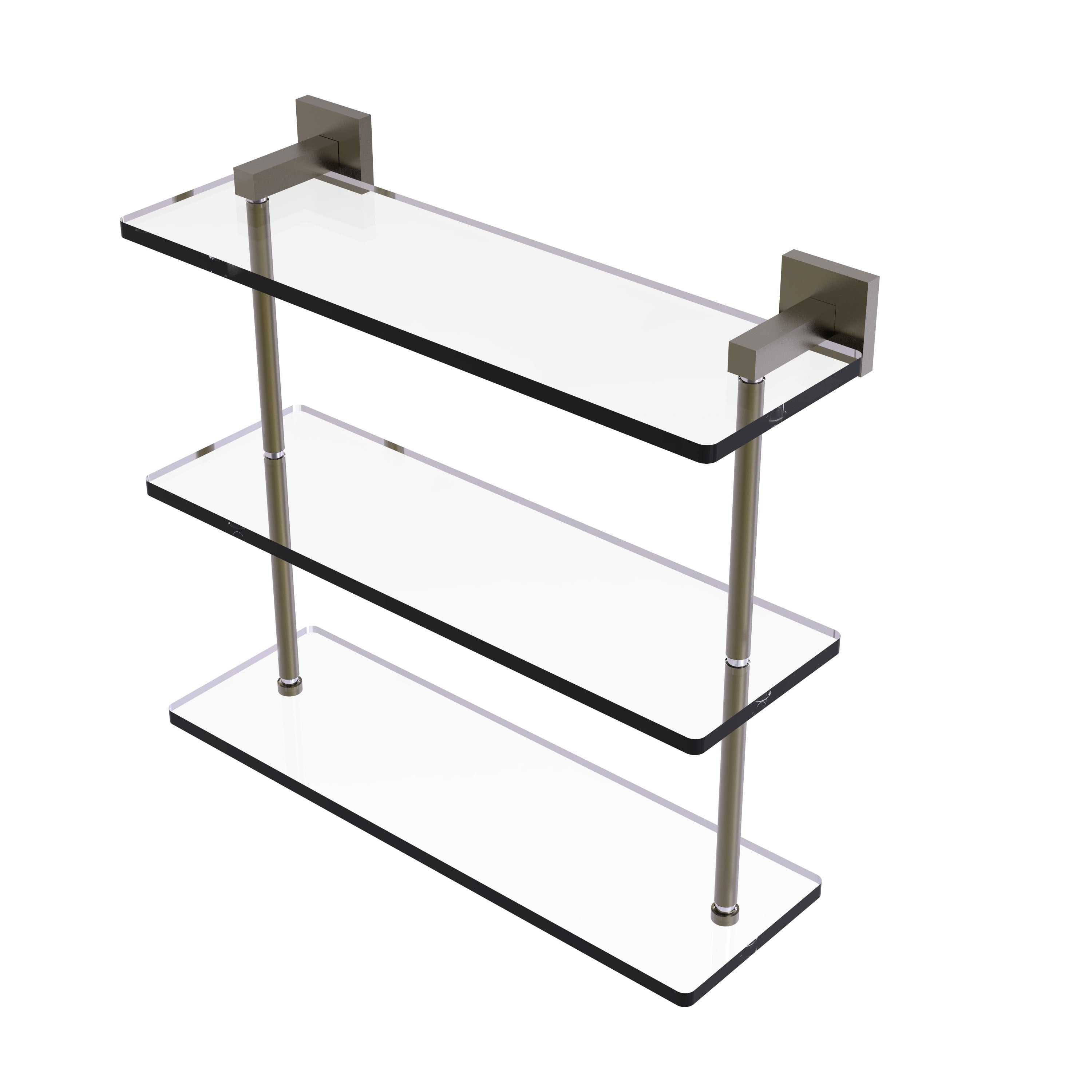Montero Collection 16 Inch Triple Tiered Glass Shelf - Walmart.com