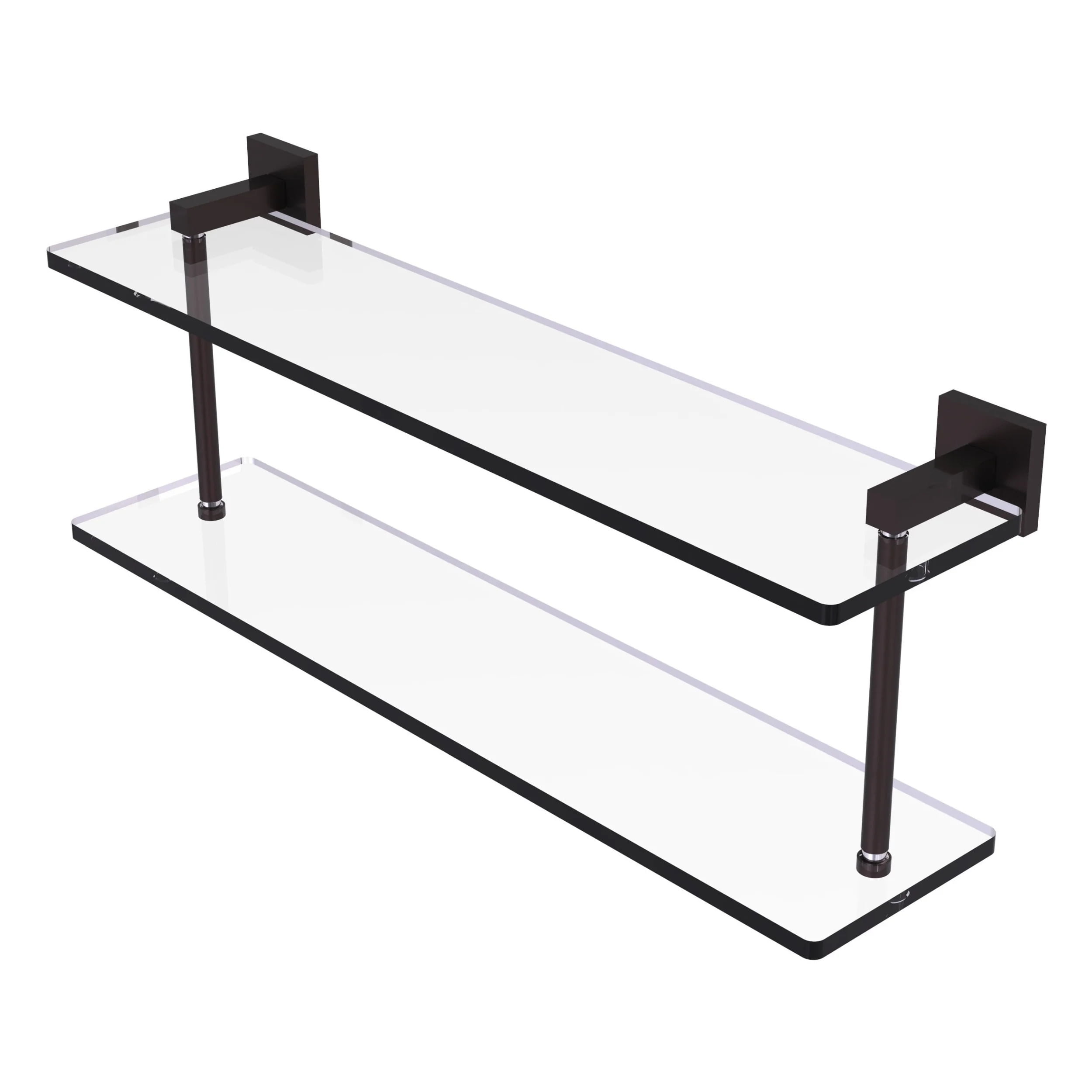 Montero Collection 22 Inch Two Tiered Glass Shelf - Walmart.com