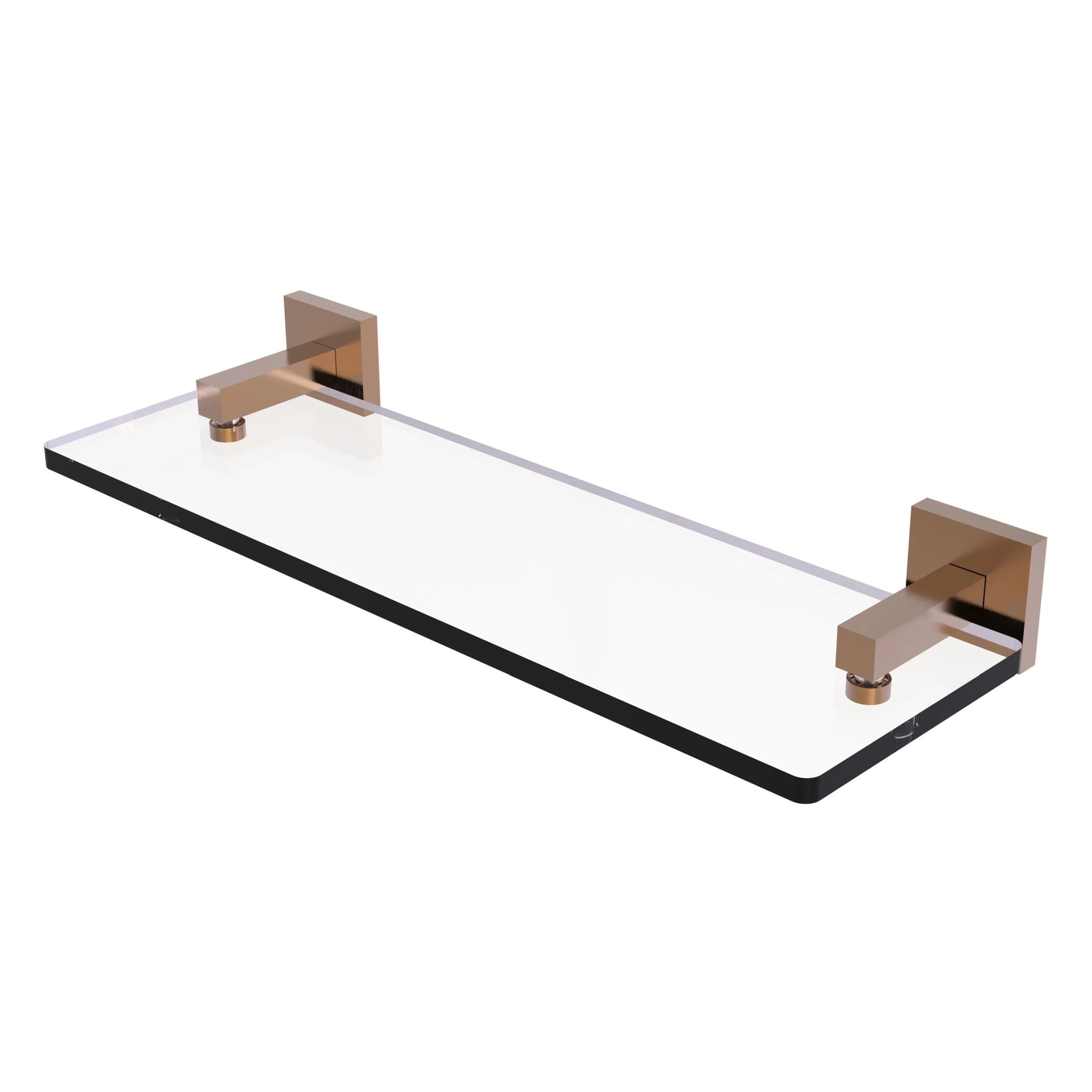 Montero Collection Glass Vanity Shelf with Beveled Edges - Brushed ...