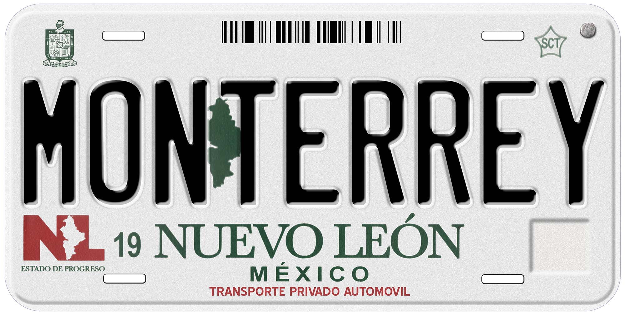 Monterrey Nuevo Leon Mexico Novelty Car License Plate - Walmart.com