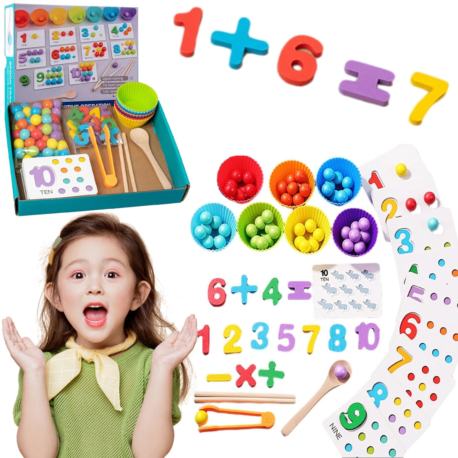 Montessori Arithmetic Math Toy Set – Silicone Digital Learning with ...