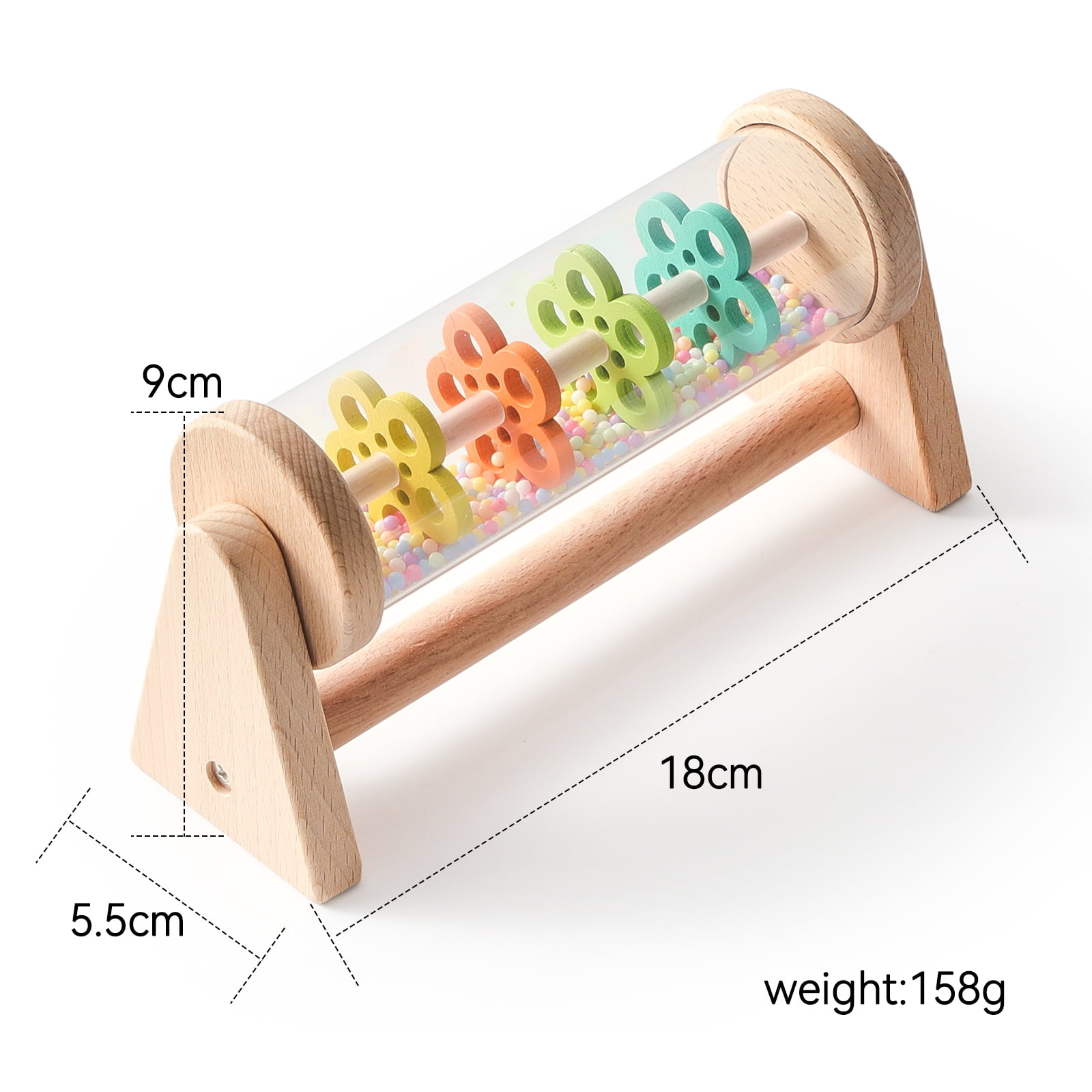 Montessori Baby Rain Stick Rainbow Hourglass Rain Music Rattle Baby ...