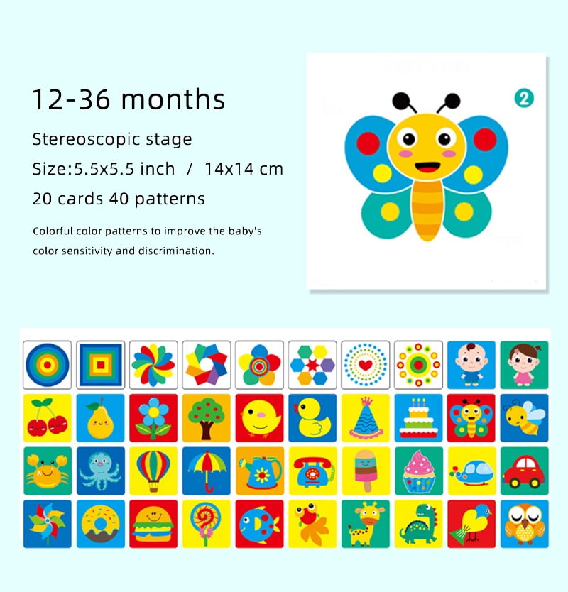 Montessori Baby Toys Black and White Flash Cards High Contrast Infant ...