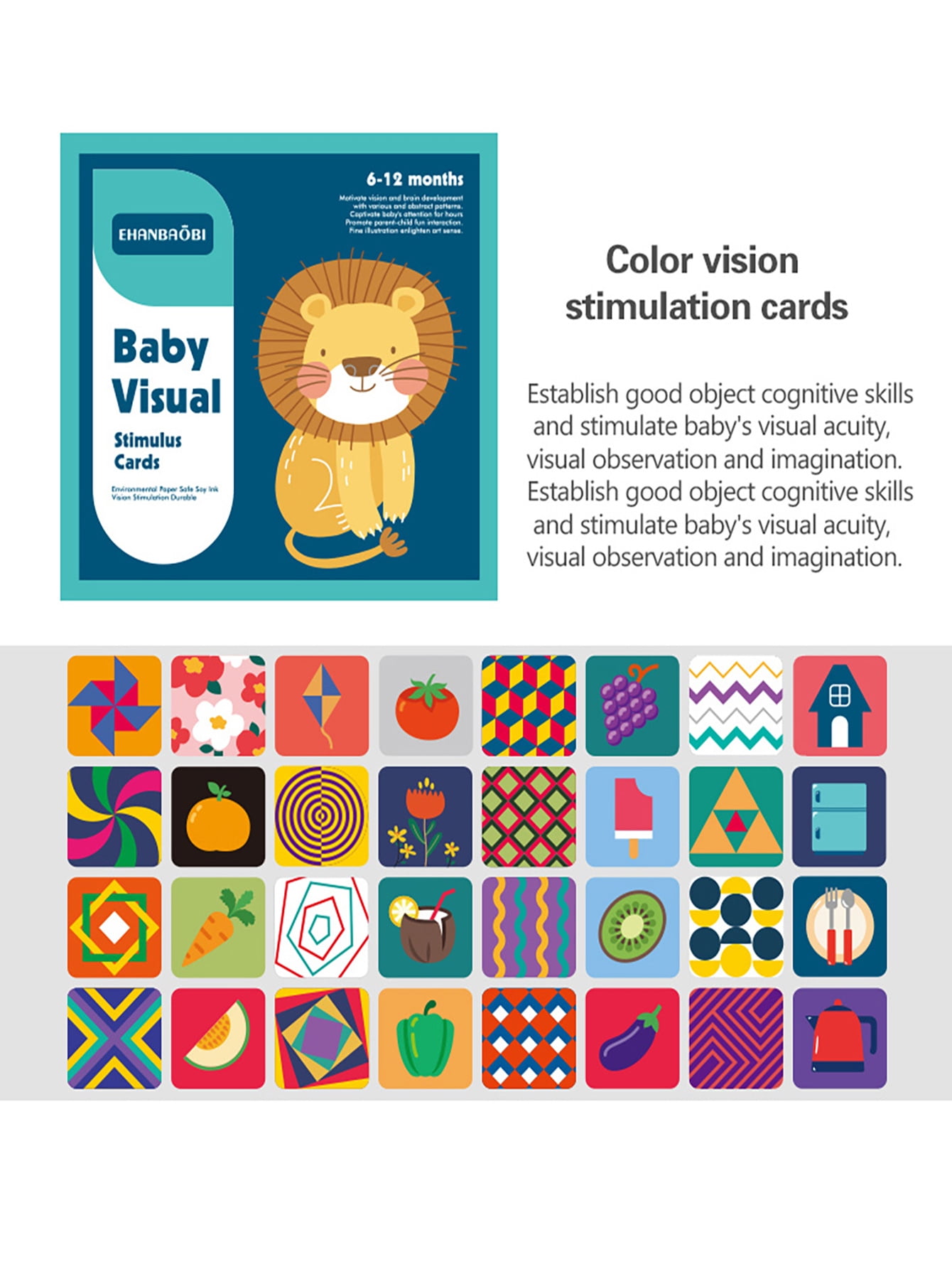 Montessori Baby Visual Stimulation card toy Black and White card high ...