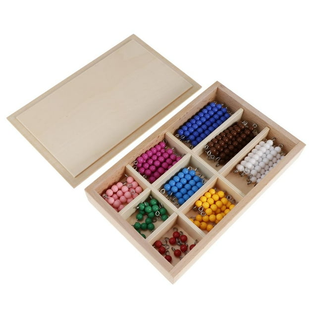 Montessori Beads Set (1-9) Short Bead Chains & Squares, Educational ...