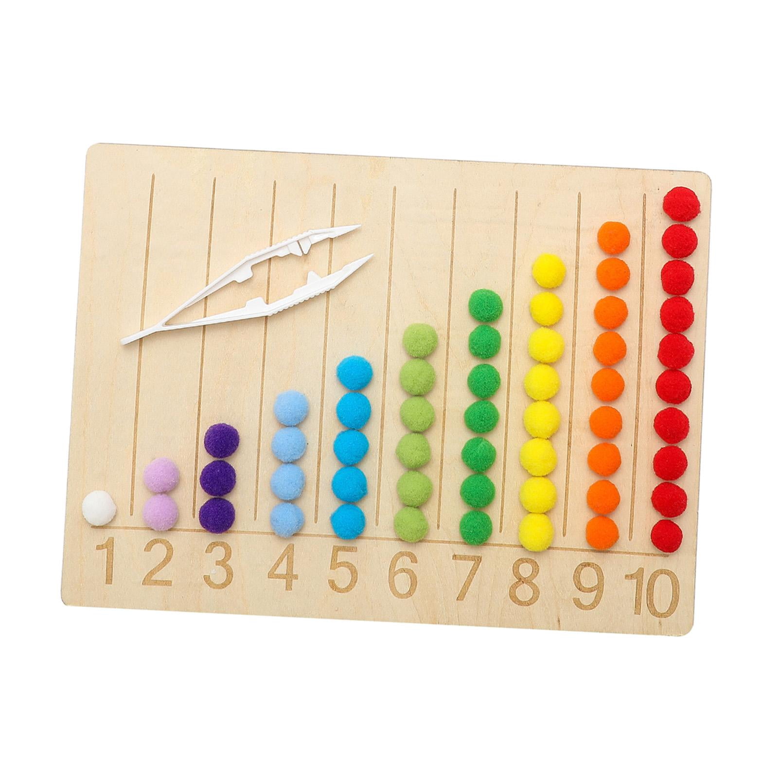 Montessori Board Beads Game Color Sorting Toys Stacking Fine Motor ...