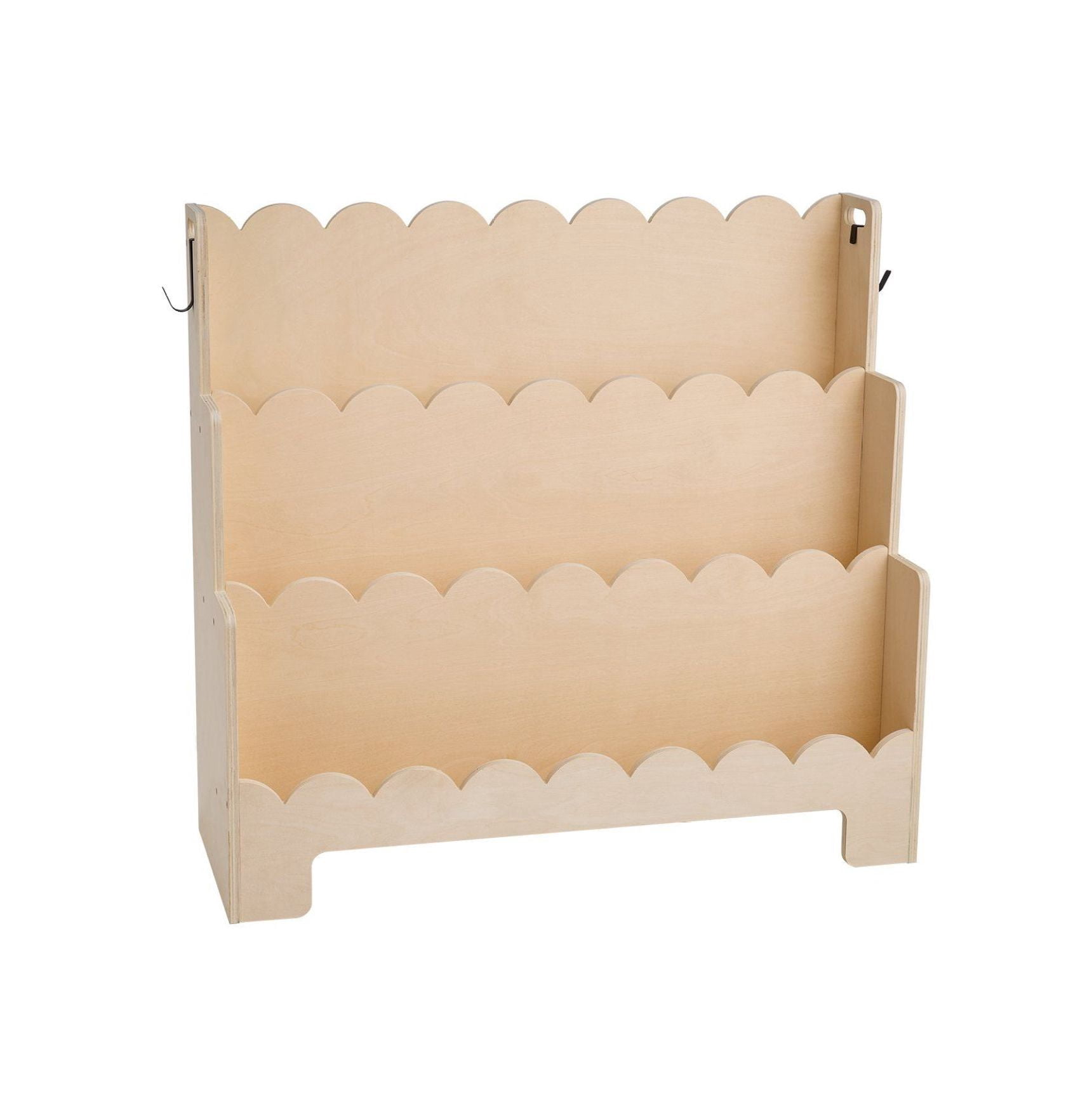 Montessori Bookshelf 3 Tier - Scalloped Kids Bookcase, Front Facing ...