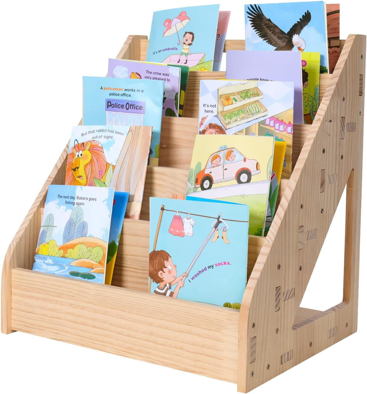 Montessori Bookshelf for Toddlers 1-3 Years, Front-Facing Kids Shelves ...