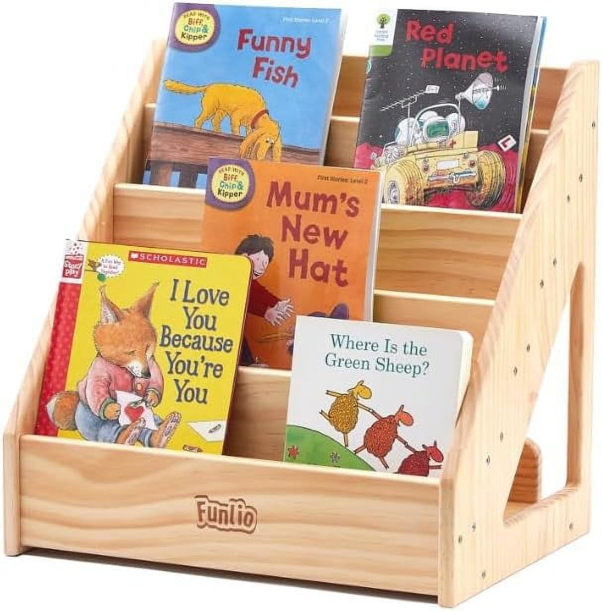 Montessori Bookshelf for Toddlers 1-5 Years, Front-Facing Kids ...
