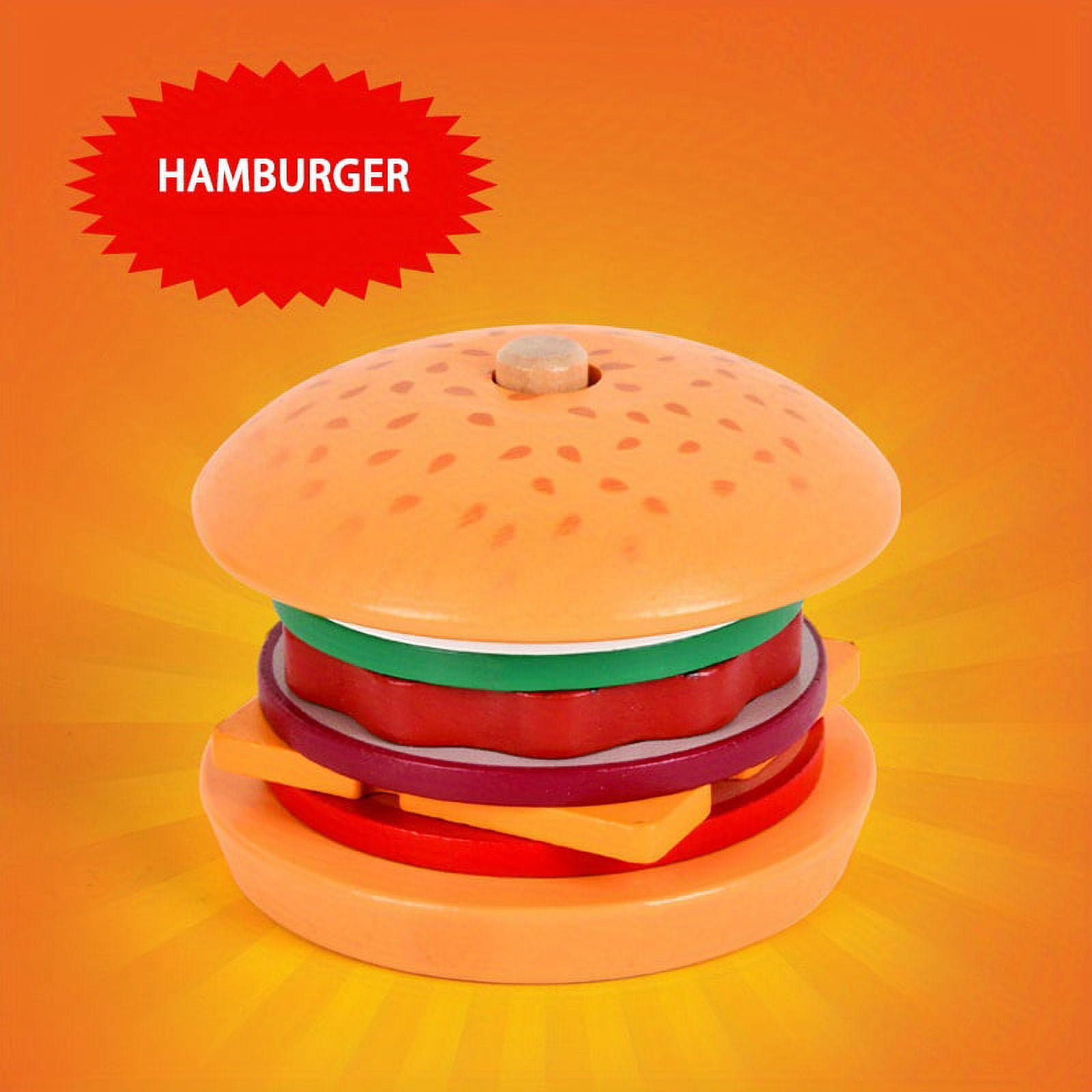 Montessori Burger Stacking Toys WoodenToys For Toddlers Burger Sandwich ...