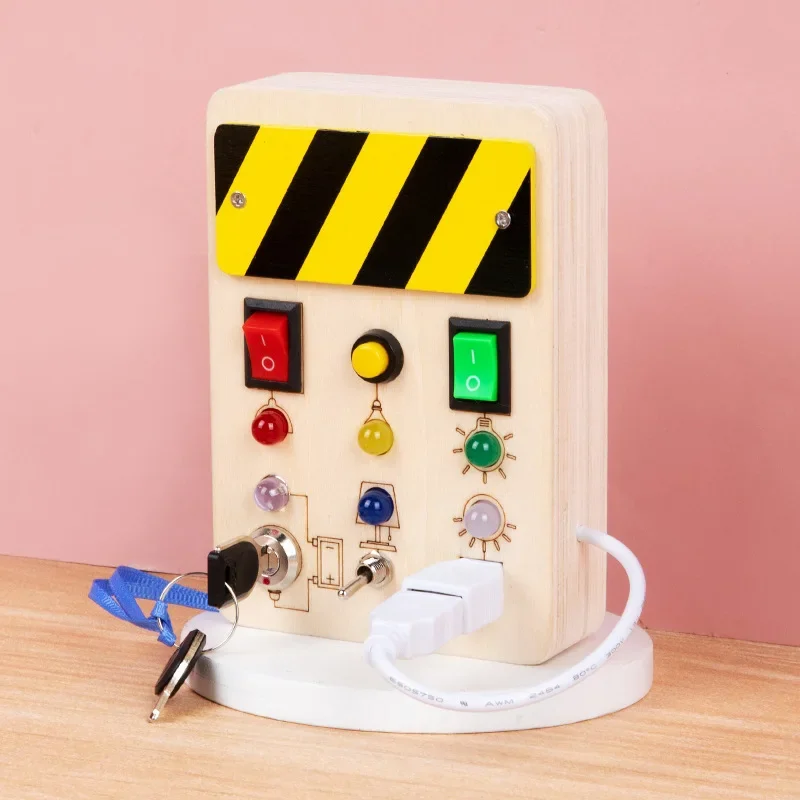 Montessori Busy Board Circuit LED Light Socket ON/OFF Baby Early Hand ...
