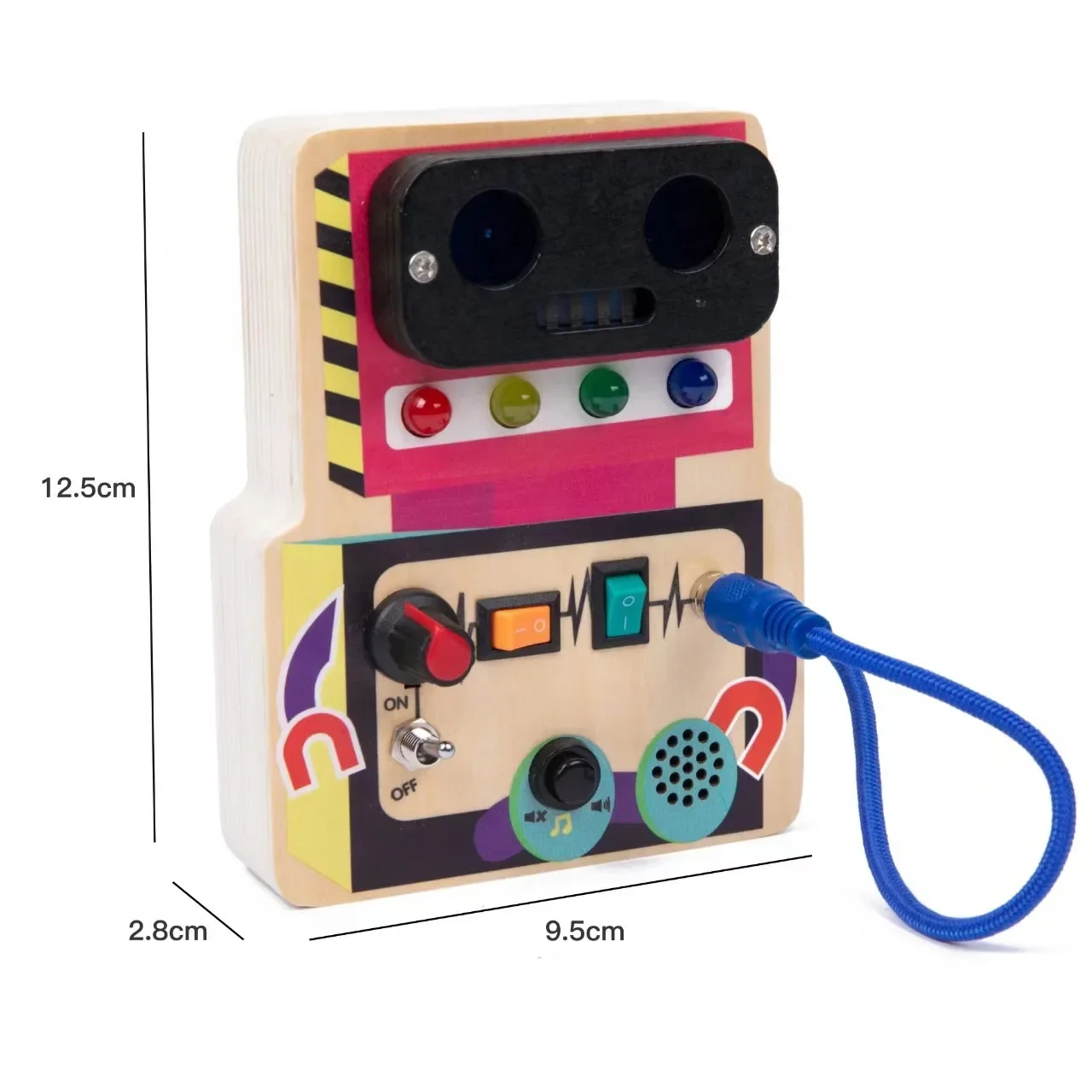 Montessori Busy Board Circuit LED Light Socket ON/OFF Baby Early Hand ...