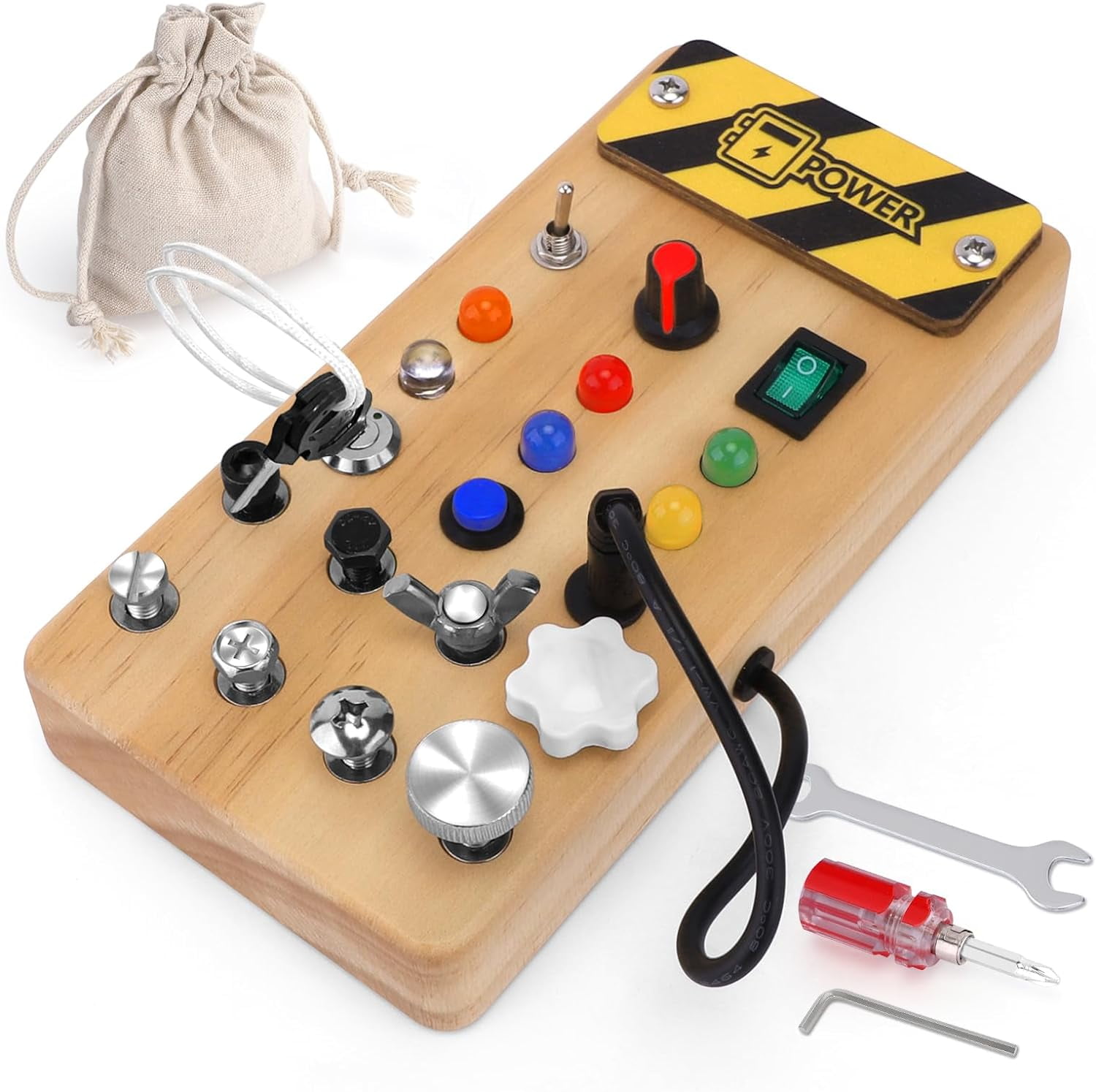 Montessori Busy Board with LED Light &Toddler Tool Set,Montessori Toys ...