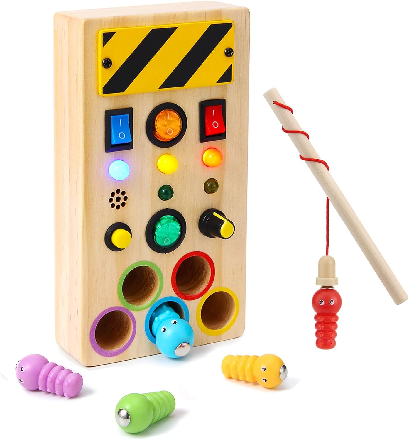 Montessori Busy Board for Toddlers, Wooden Busy Board Sensory Toys for ...