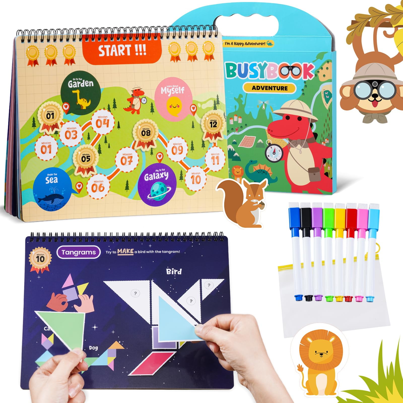 Montessori Busy Book for MMF7 Toddlers 3-5, Preschool Learning with ...