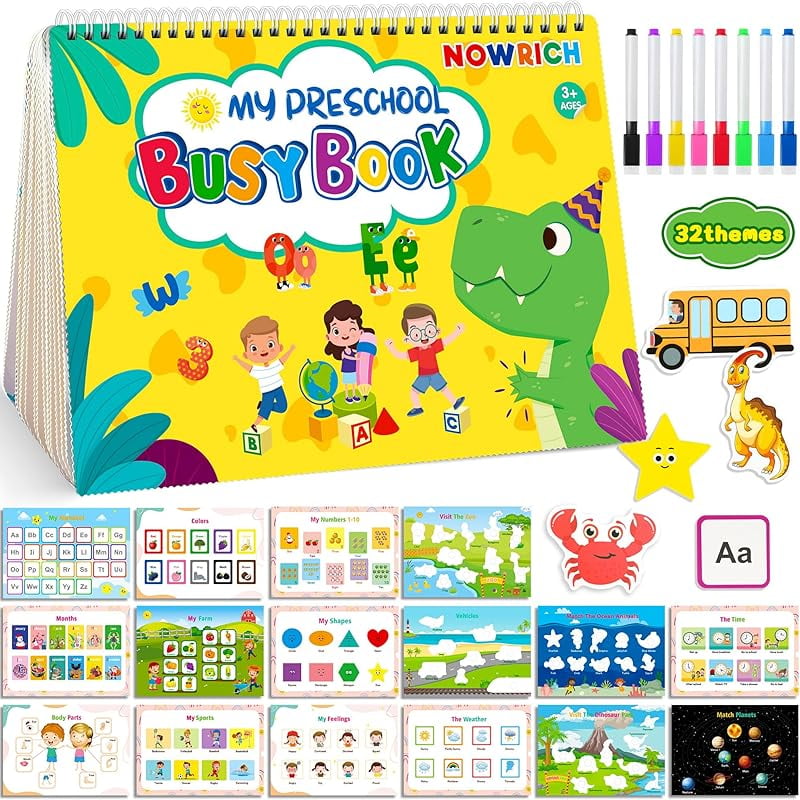 Montessori Busy Book for Toddlers 3-5, My Preschool Learning Activities ...