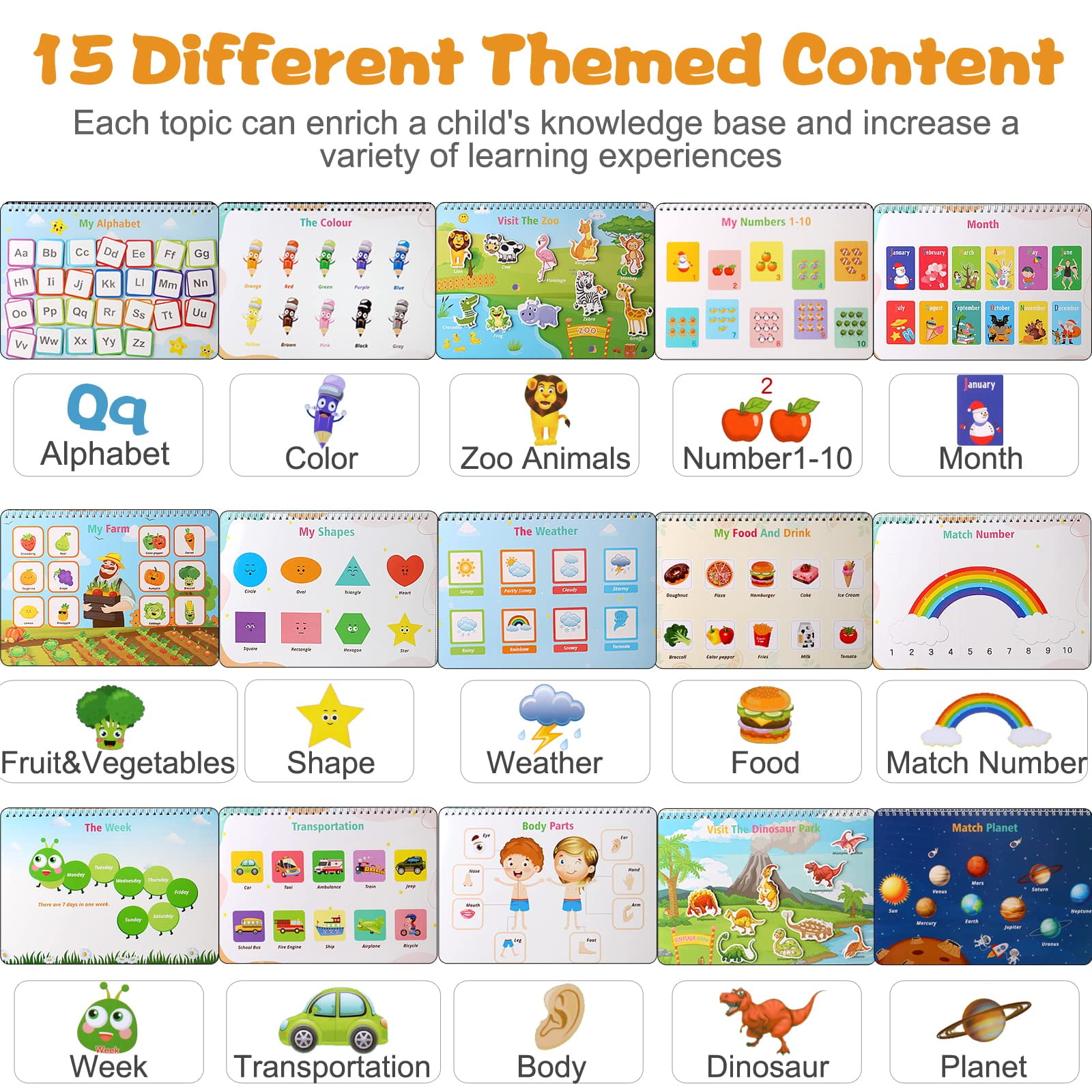 Montessori Busy Book for Toddlers 3-5 Years - 29 Themed Preschool ...