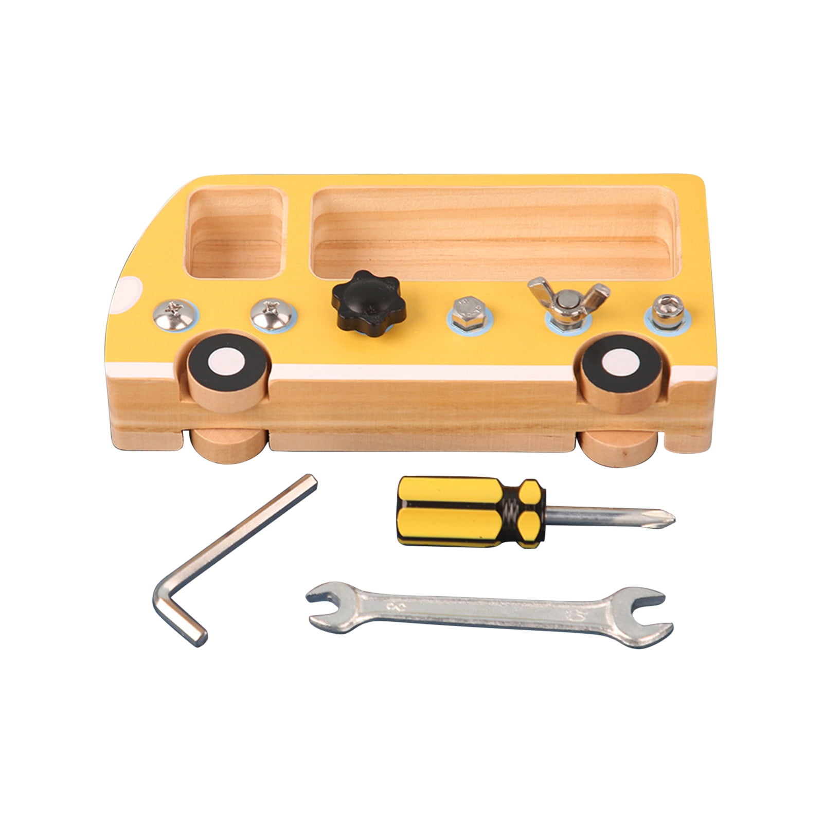 Montessori Busy Bus Toy Screw Workbench Early Learning Fine Motor Skill ...