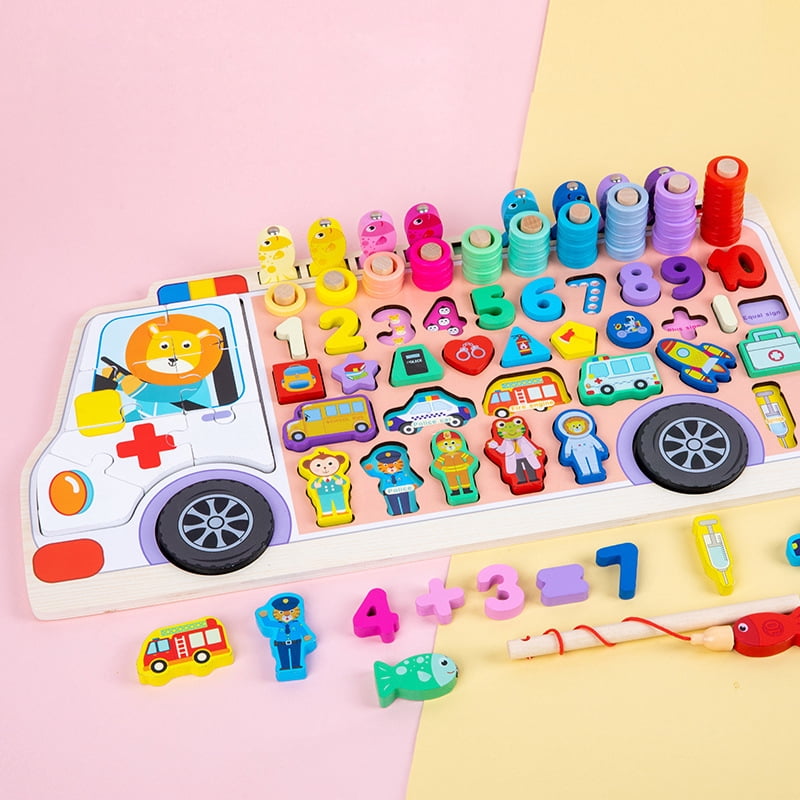 Montessori Children's Cognition Seven-in-one Pair Number Board for Baby ...