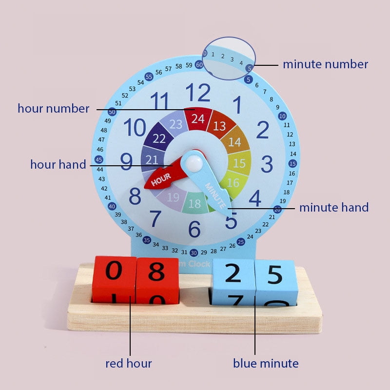 Montessori Clock Educational Toy Model for Time Learning in ...
