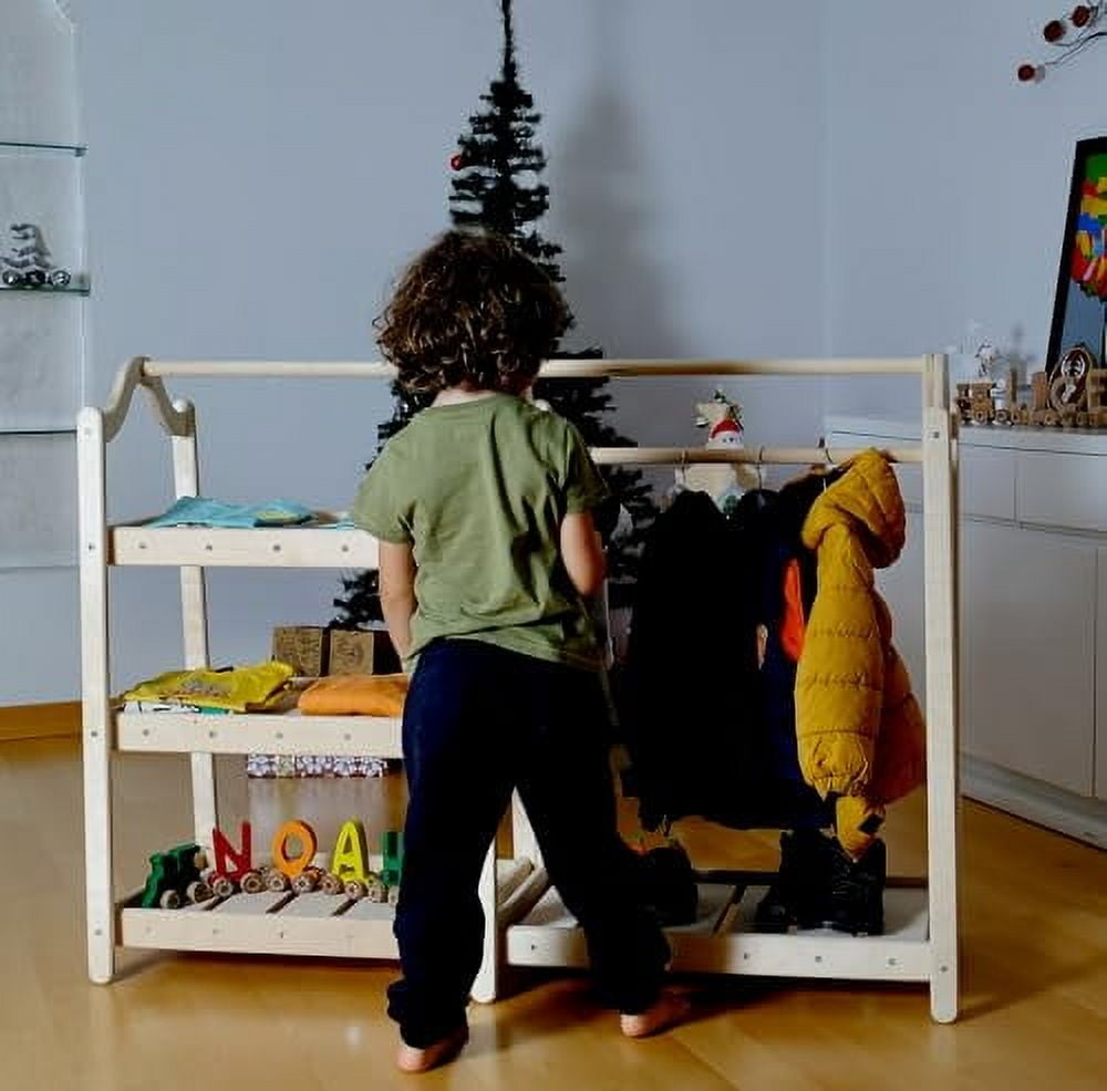 Montessori Clothing Rack and Wardrobe Set | Premium Kids Wood Furniture ...
