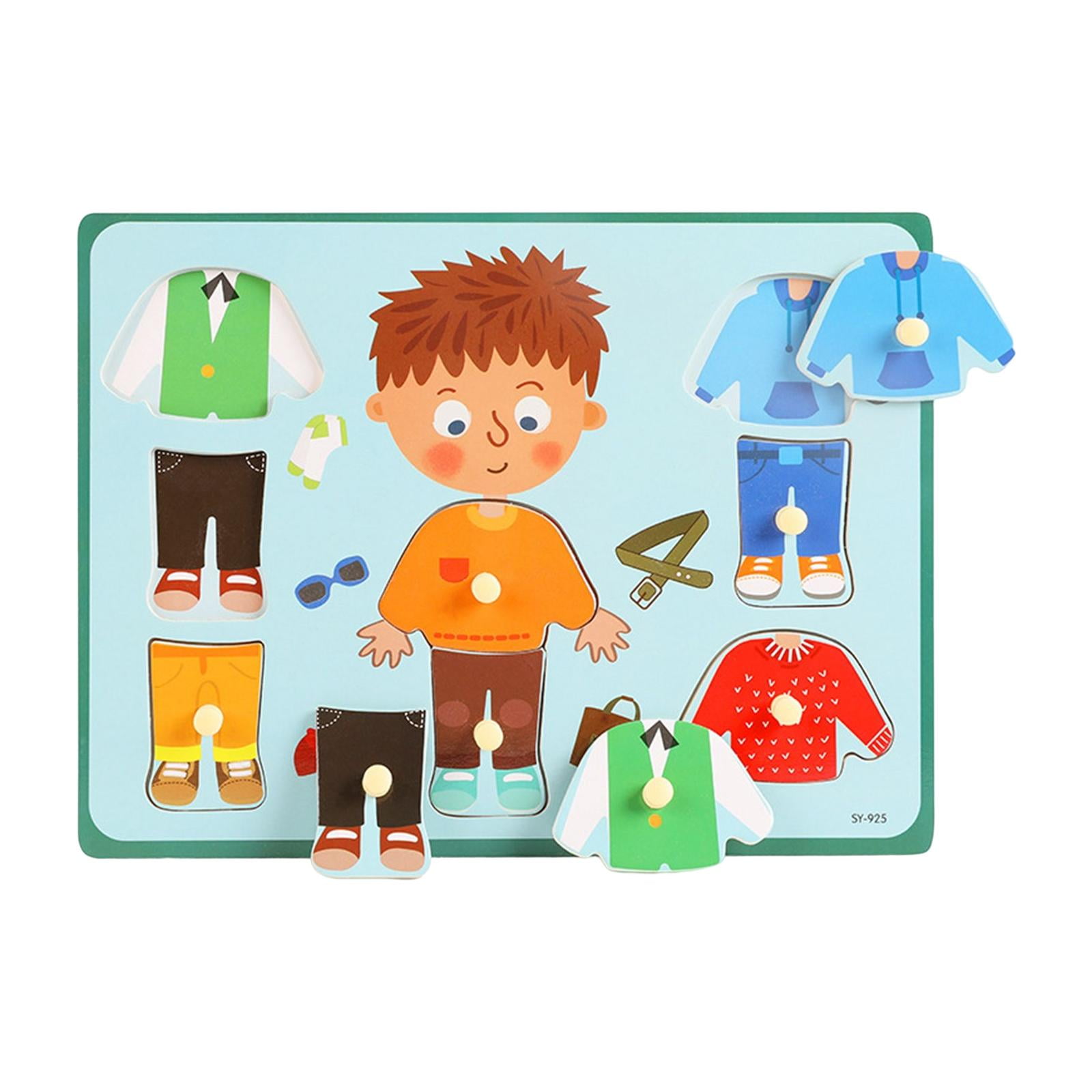 Montessori Dress Up Puzzle Board Learning Activities Pretend Play Set ...