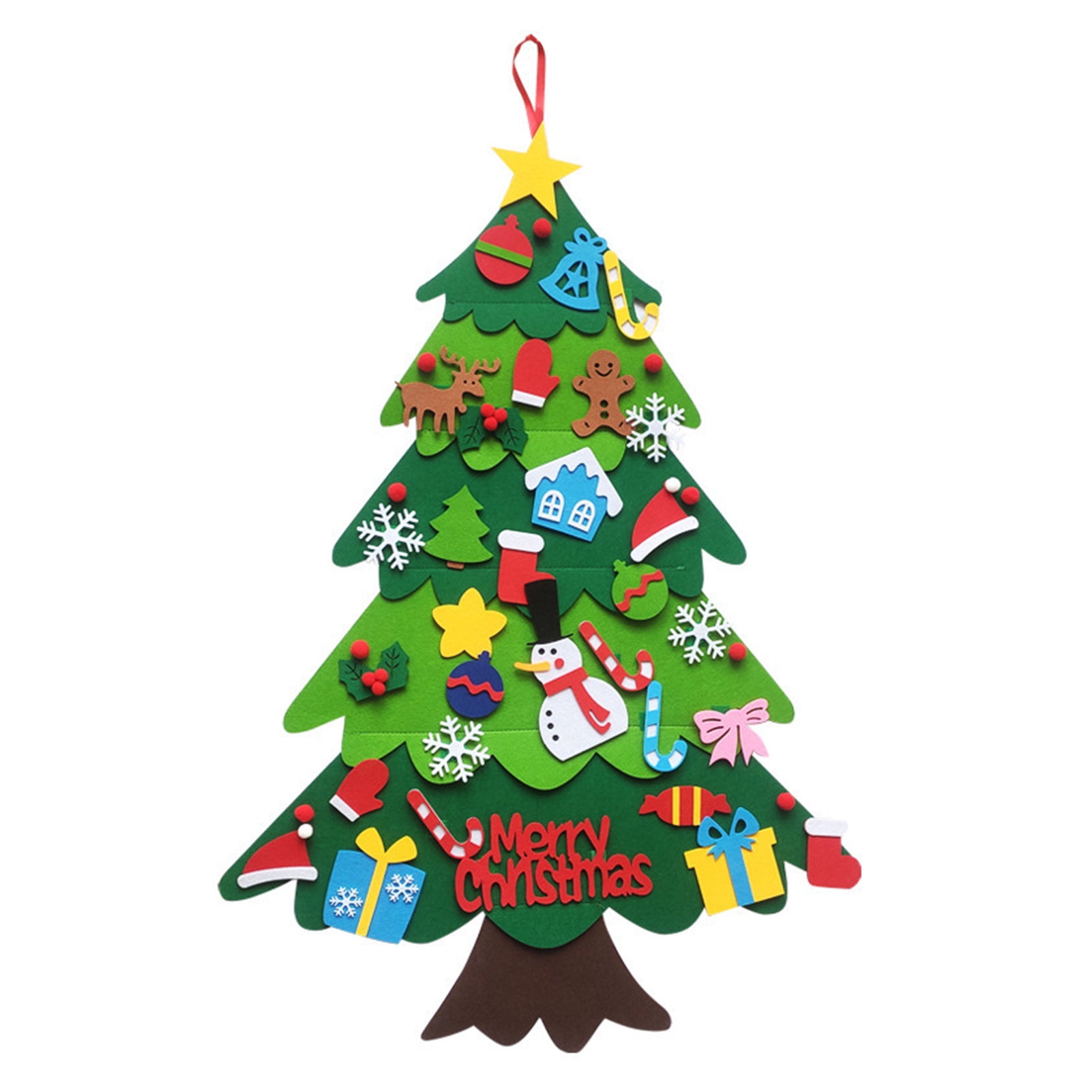 Montessori Felt Christmas Tree for Kids 3D DIY Xmas Tree Set with 32/40 ...