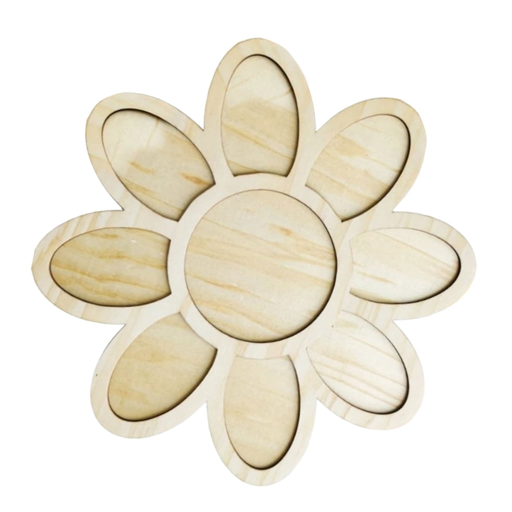 Montessori Flower Shape Wood Board Kids Color Sorting Toy Sensory Game ...