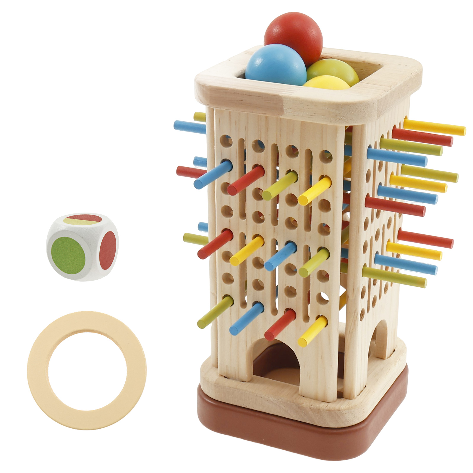 Montessori Game Wooden Board Games 36 Colorful Sticks Dice Game Math ...