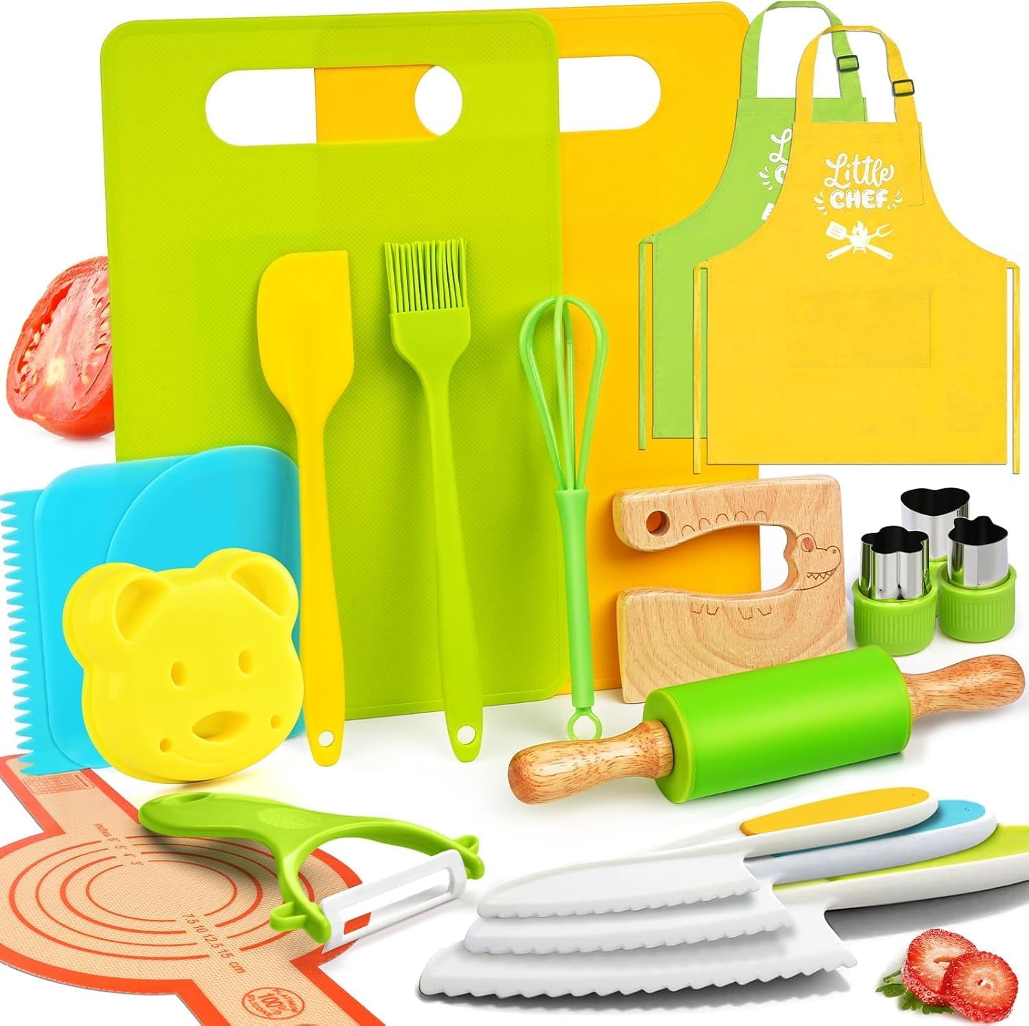 Montessori Kitchen Tools for Toddlers-21PCS Kids Cooking Sets Real ...