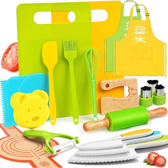 Montessori Kitchen Tools for Toddlers-21PCS Kids Cooking Sets Real ...