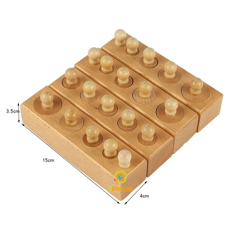 Montessori Knobbled Cylinders Block Sockets Sensorial Materials for ...