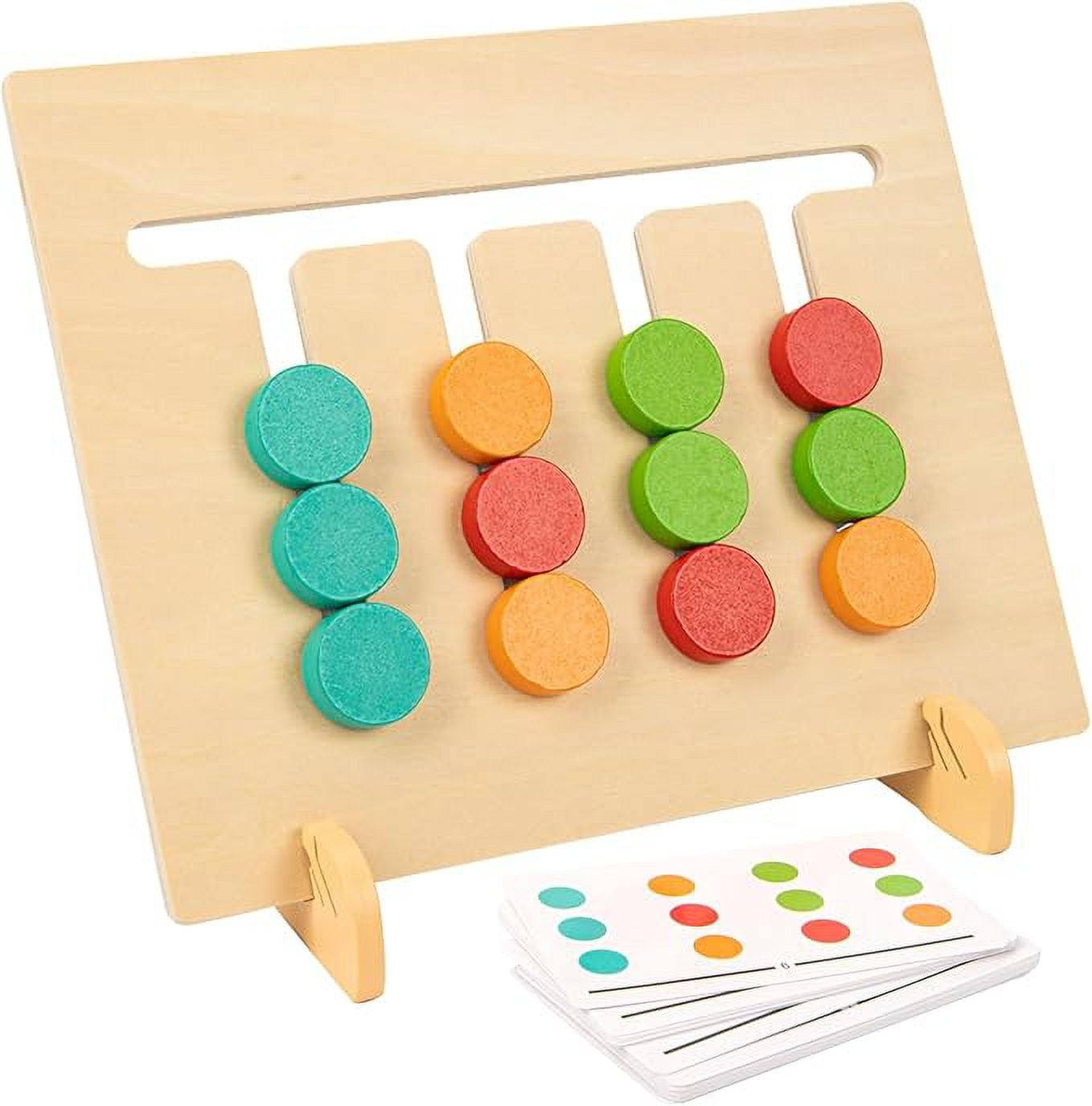 Montessori Learning Toys Slide Puzzle Color & Shape Matching Brain ...
