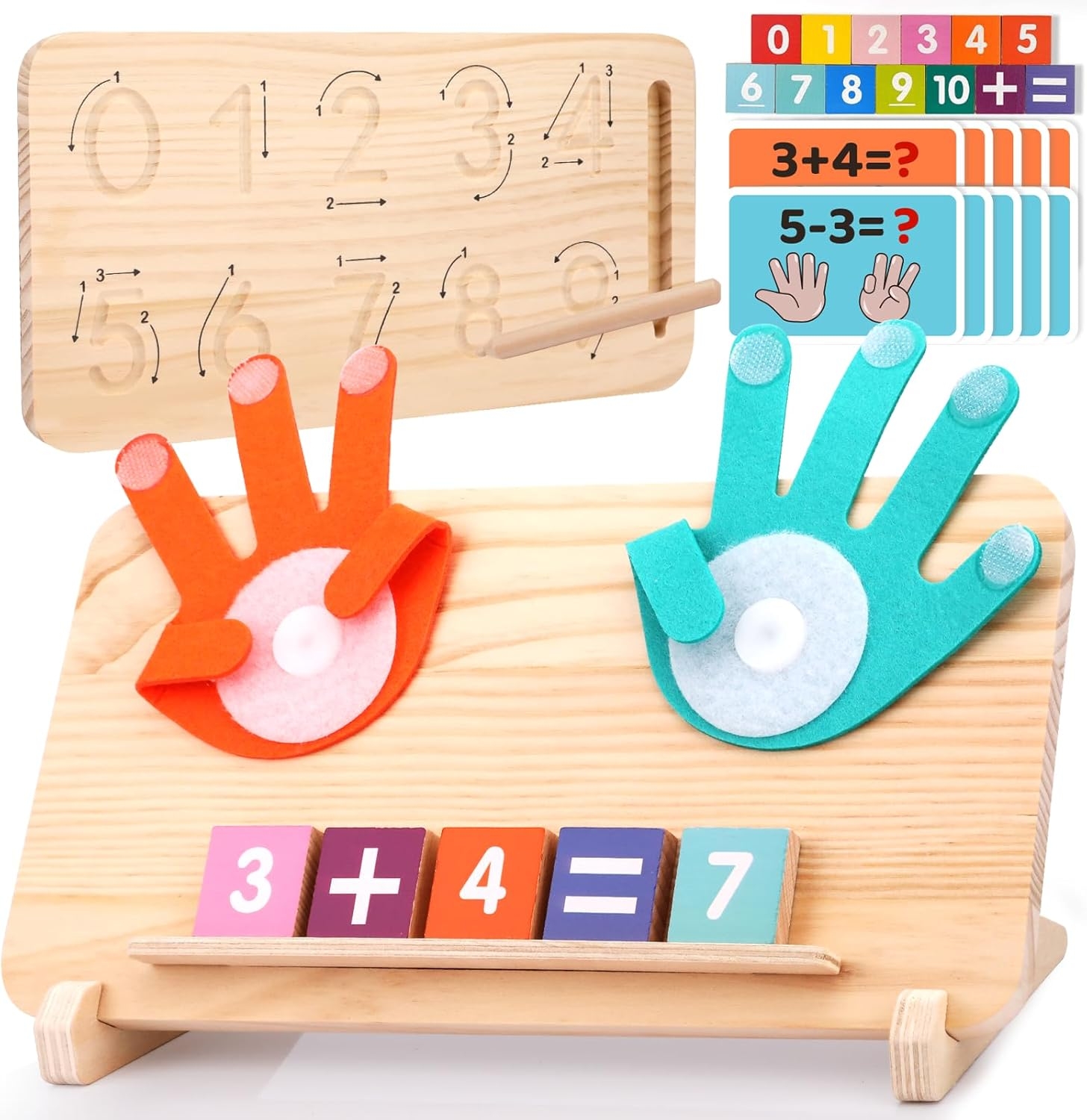 Montessori Learning Toys For Toddlers 2-4, Double-Sided Finger Counting ...
