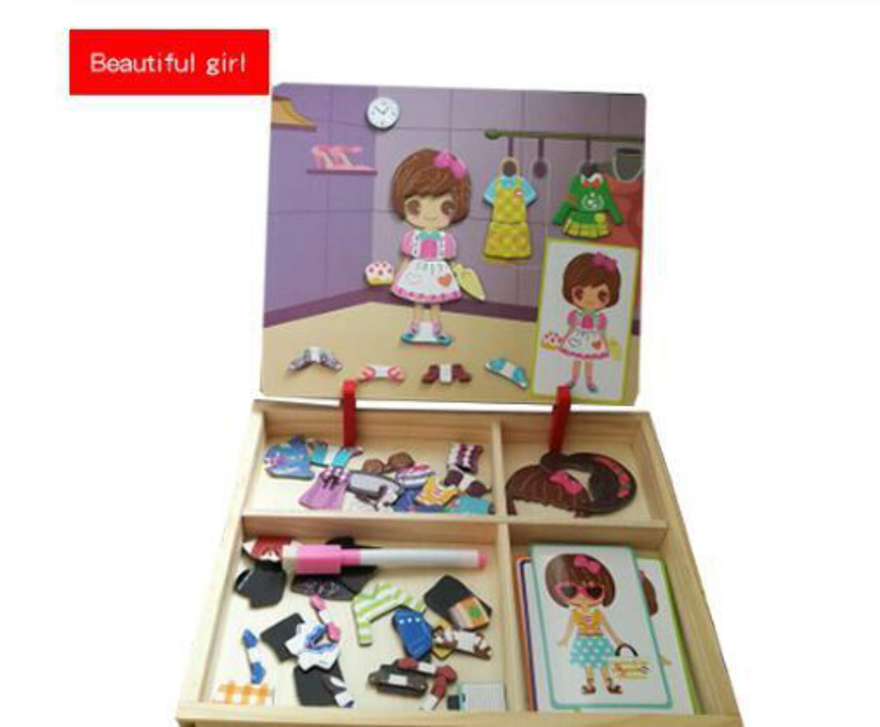 Montessori Magnetic Fun Puzzle Children's Wooden Puzzle Box Game ...