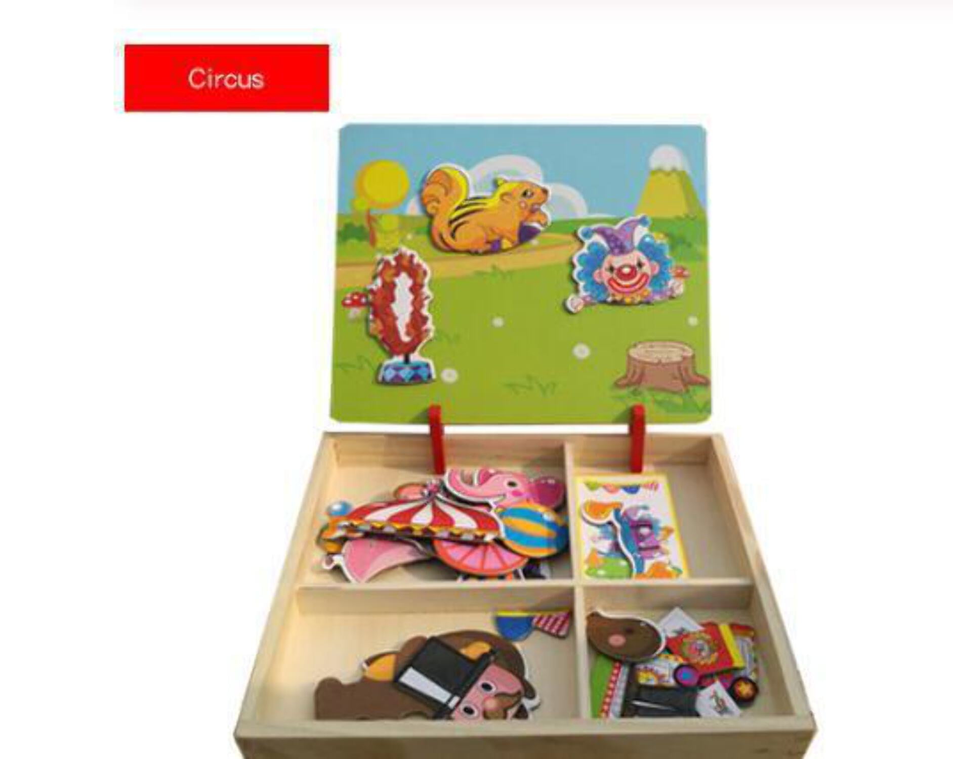 Montessori Magnetic Fun Puzzle Children's Wooden Puzzle Box Game ...