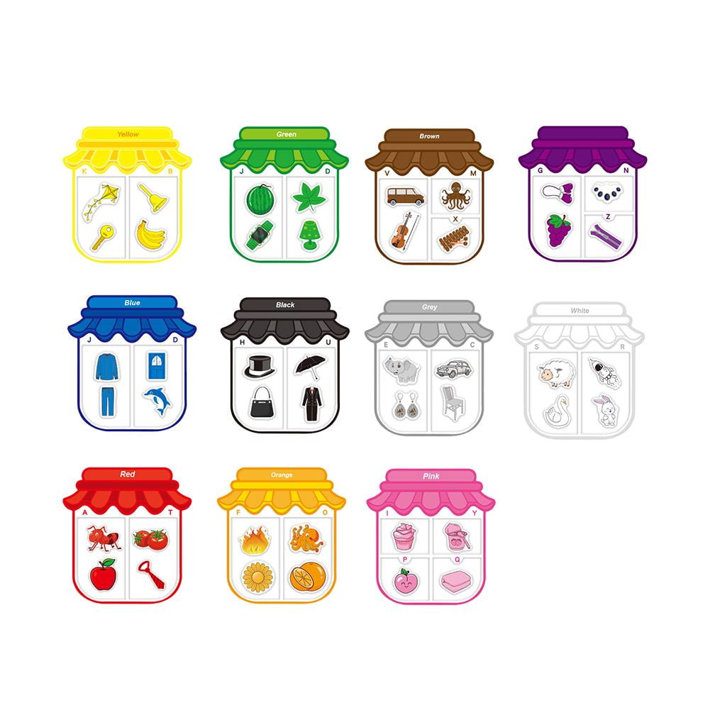 Montessori Magnetic Stickers, Color Recognition Magnetic Sorting Set ...