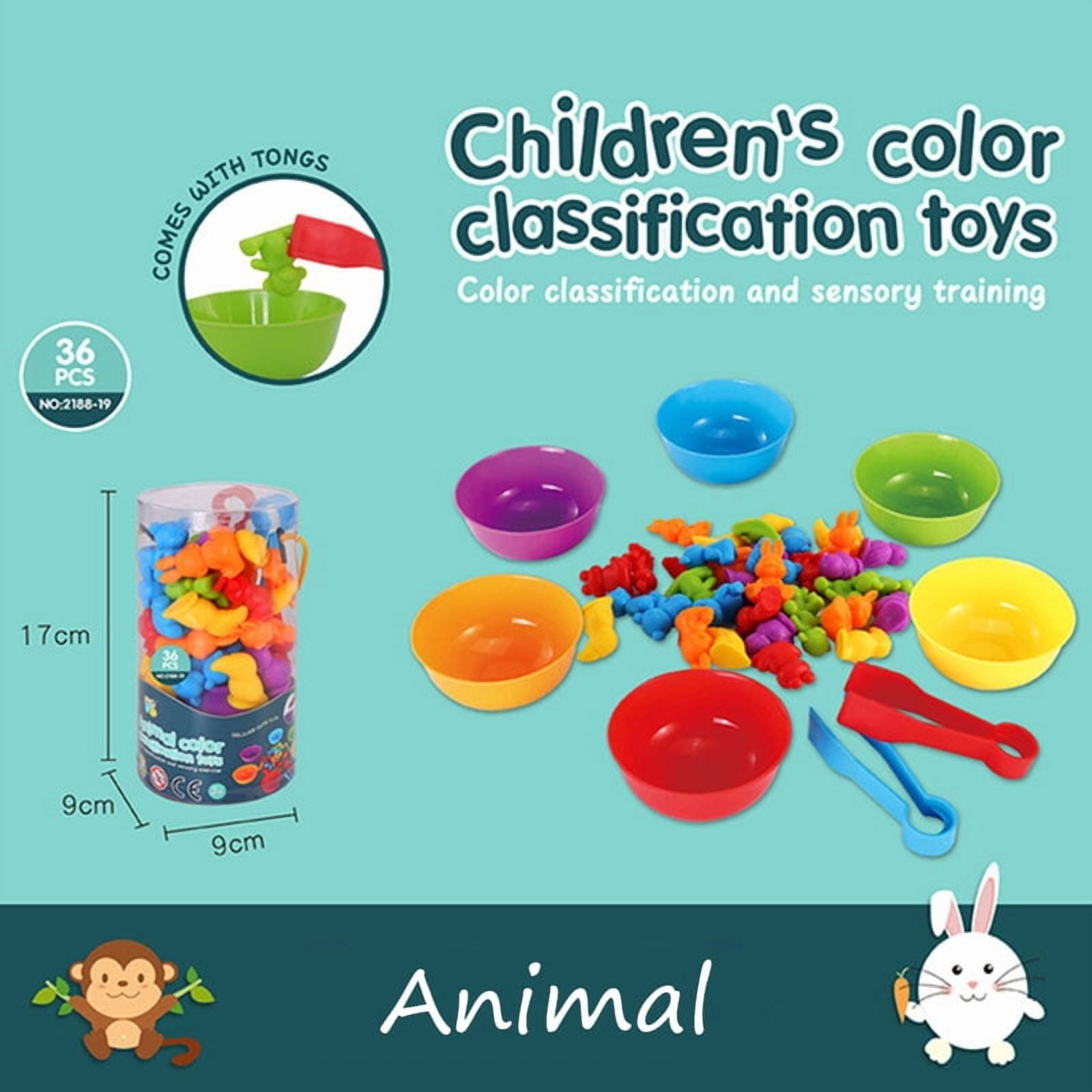 Montessori Material Rainbow Counting Bear Math Toys Animal Dinosaur ...