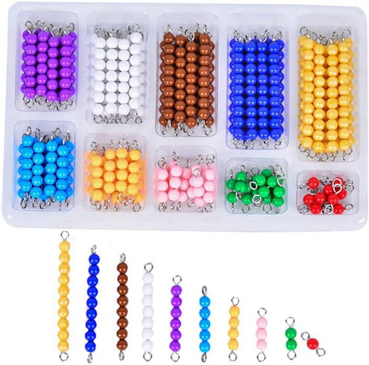 Montessori Math Toys Material for Toddlers Colord Bead Chains for Early ...