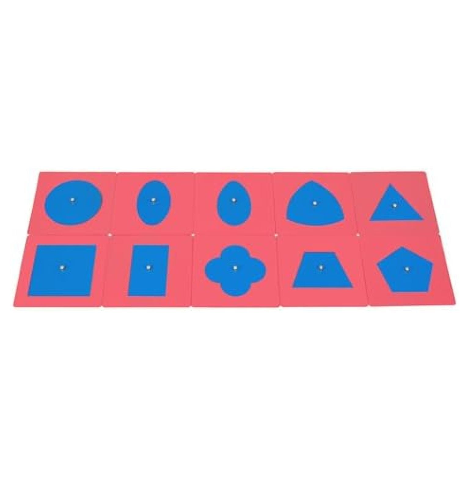 Montessori Metal Insets with Stands - 10 Blue Insets, 2 Pink Frames ...