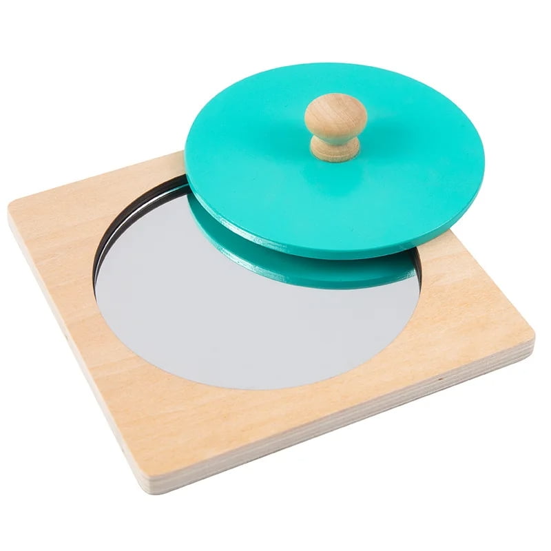 Montessori Mirror Puzzle Busy Board Wooden Toys Baby Hand Grab Board ...