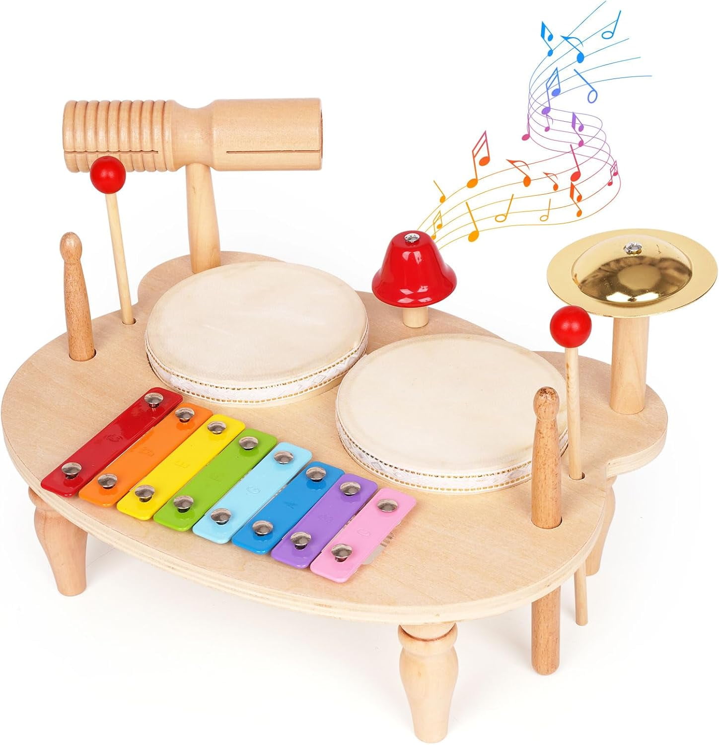 Montessori Music Instruments Toy Kids Drum Set for Toddlers - Walmart.com