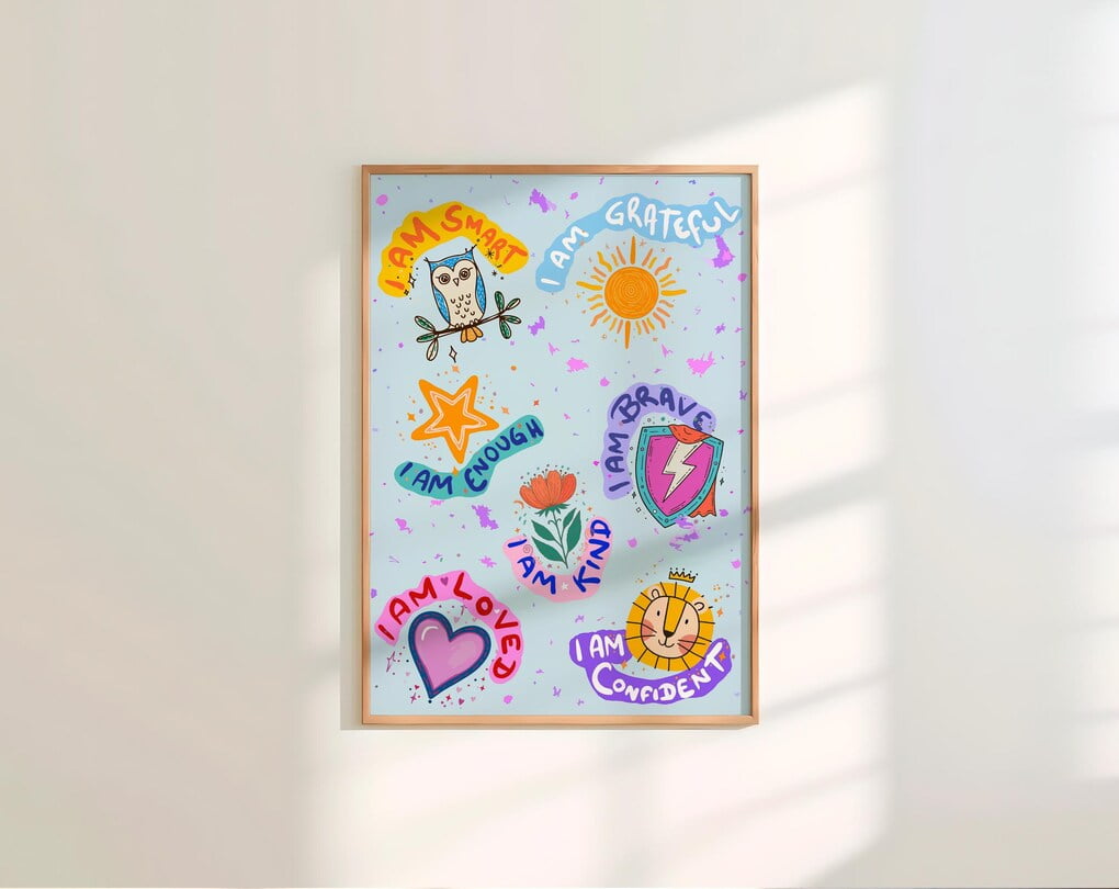 Montessori Nursery Decor Positive Affirmations Wall Art For Kids Room ...