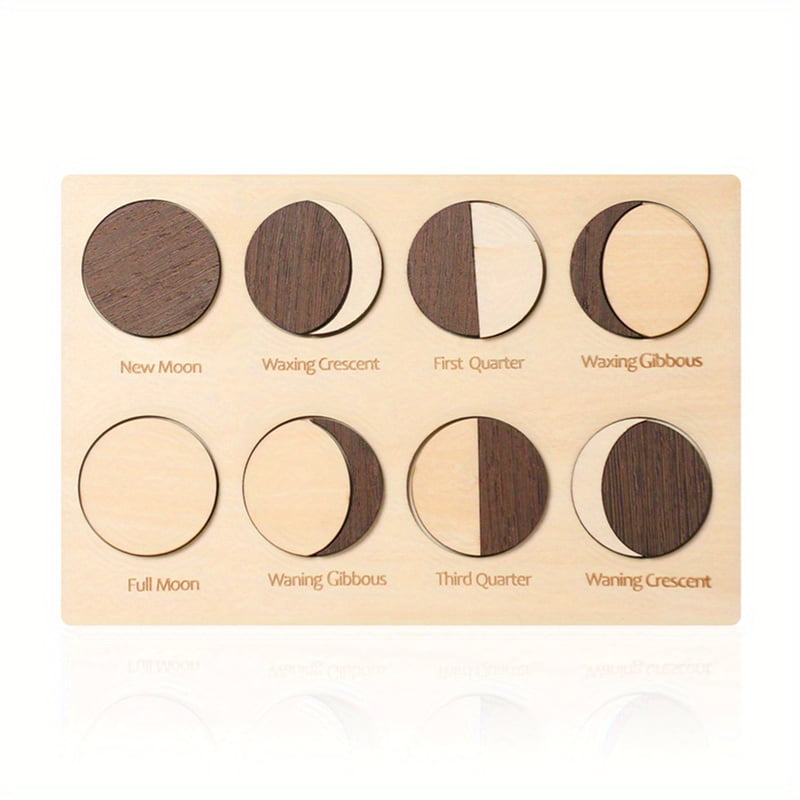 Montessori, Phases of The Moon Exploration Wooden Puzzles - Early ...