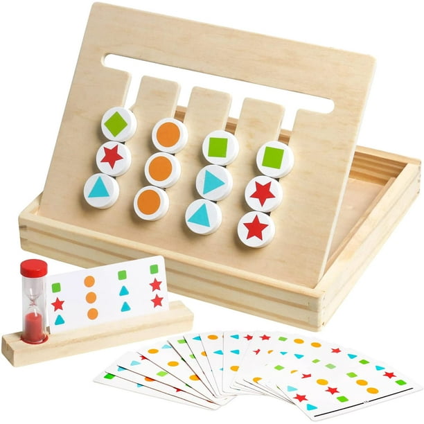 Montessori Preschool Learning Toys Logic Game Slide Puzzle Board Color ...