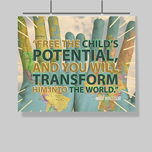Montessori Quote Poster – Free The Child – 16 x 20 – Motivational ...